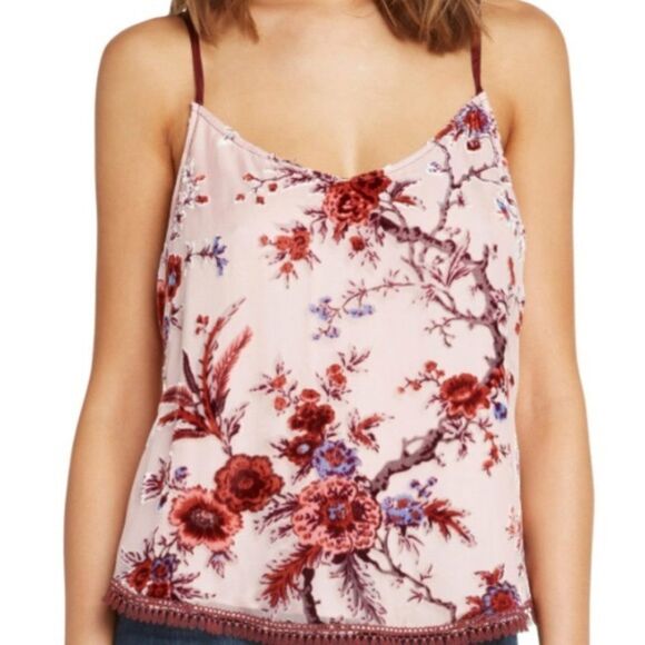 Willow & Clay | Tops | Willow Clay Pink Floral Sheer Camisole Sizem ...